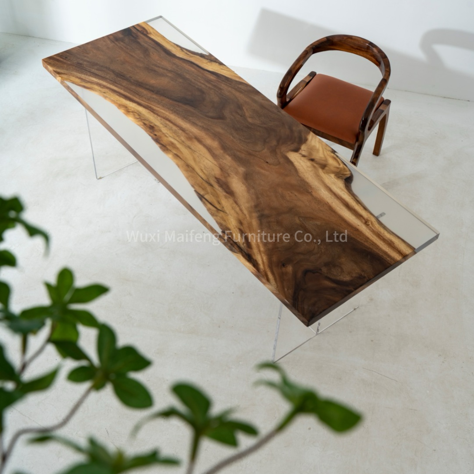 EISEP-003 Wooden River Epoxy Resin Slab Dining Table Size：2200*800*45 ...
