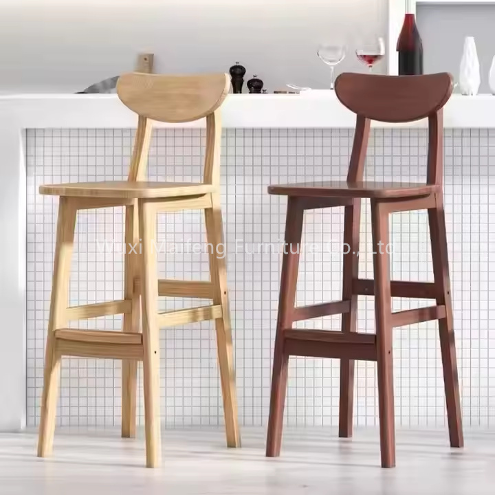 DJOCT-051 Wooden High Bar Chair – Wuxi Maifeng Furniture Co., Ltd.